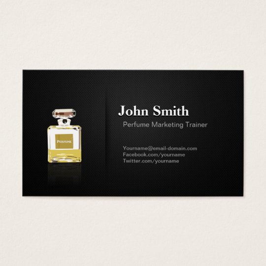 Perfume Marketing Trainer - Professional Black Business Card | Zazzle.com