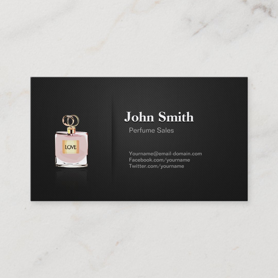 Perfume Sales - Professional Black Business Card | Zazzle
