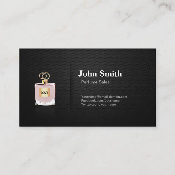 Perfume Sales - Professional Black Business Card | Zazzle