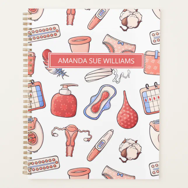 Period / Menstrual Cycle - Your Name /Monogram Not Planner | Zazzle