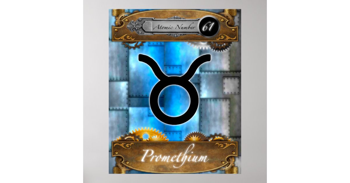 Periodic Element Promethium Atomic #61 Poster | Zazzle