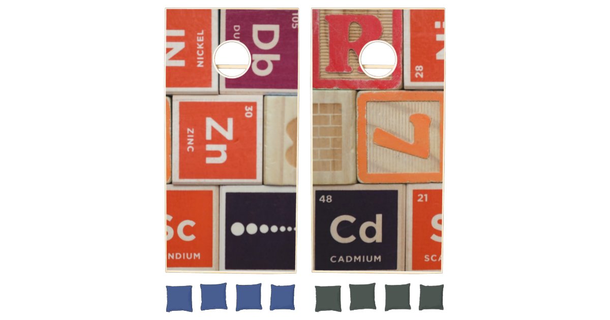 Periodic Elements Zinc Science Cornhole Set | Zazzle