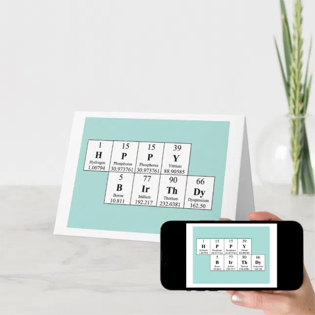 Periodic Table Birthday Card | Zazzle