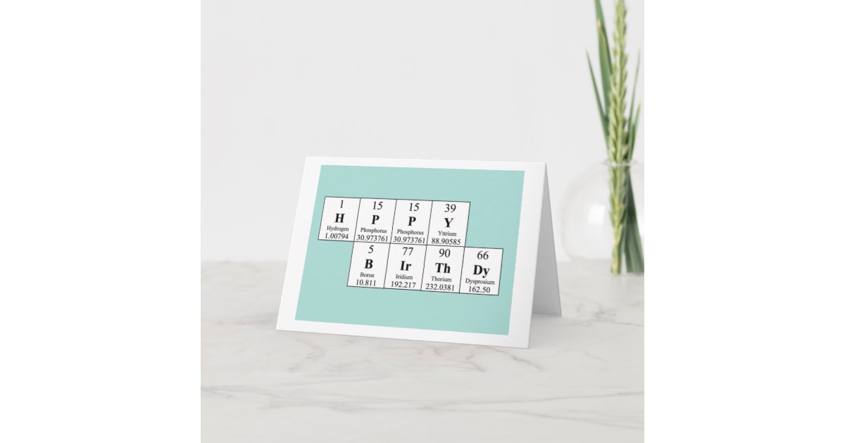 Periodic Table Birthday Card | Zazzle