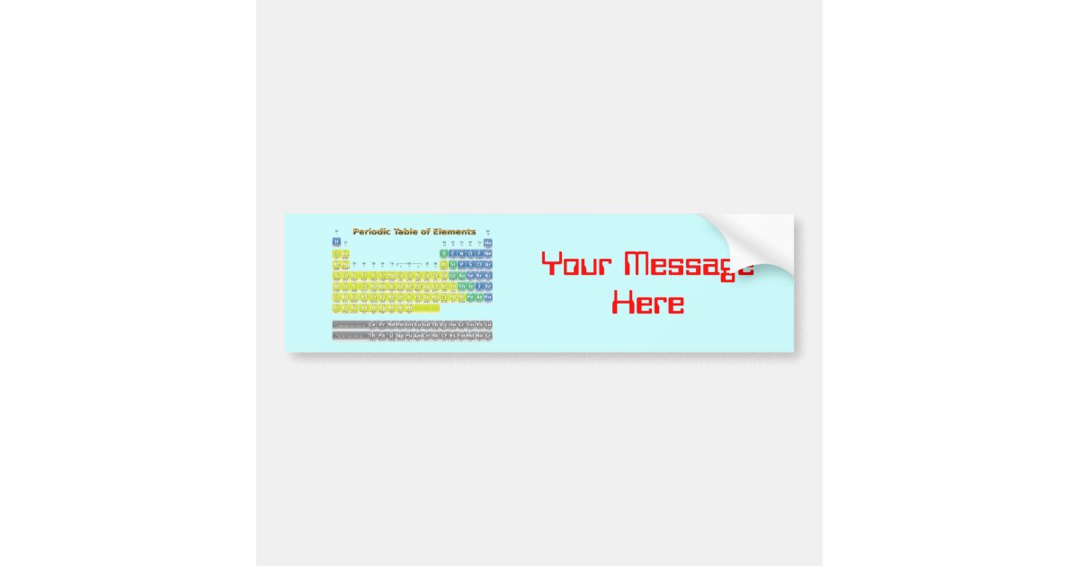 Periodic Table Bumper Sticker | Zazzle