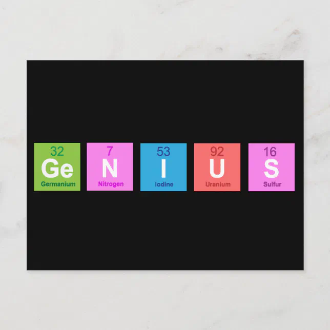 Periodic table chemistry fun postcard | Zazzle