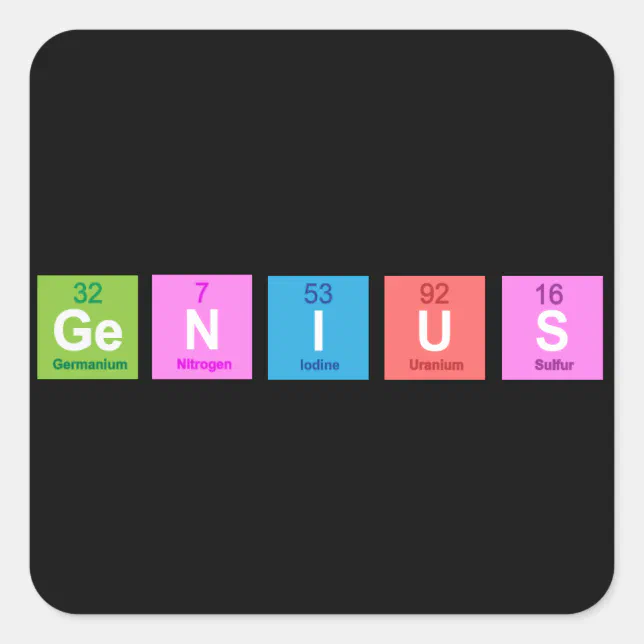 Periodic table chemistry fun square sticker | Zazzle