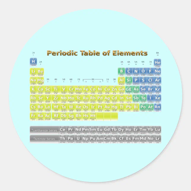 Periodic Table Classic Round Sticker | Zazzle