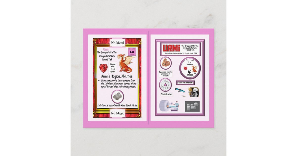 Periodic Table Dragon - Lutetium Postcard | Zazzle
