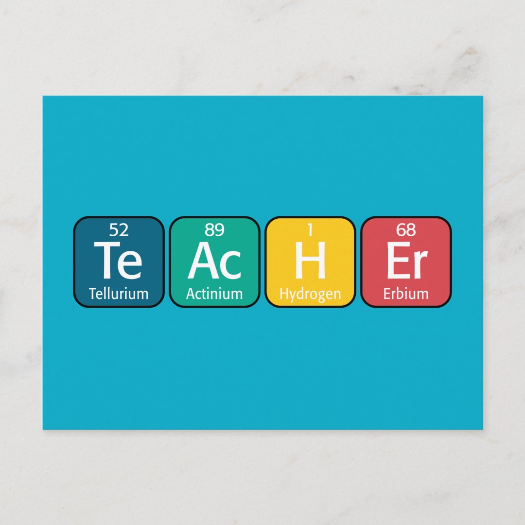 Periodic Table Elements Spelling Teacher Postcard | Zazzle