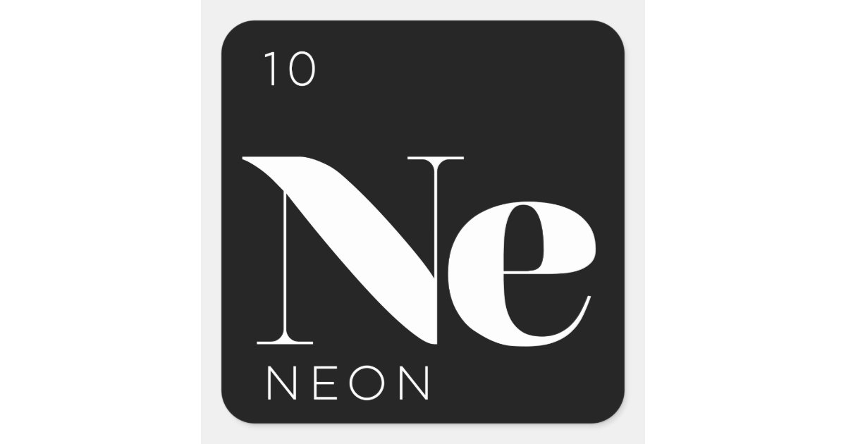 Periodic Table Elements Sticker // Neon | Zazzle