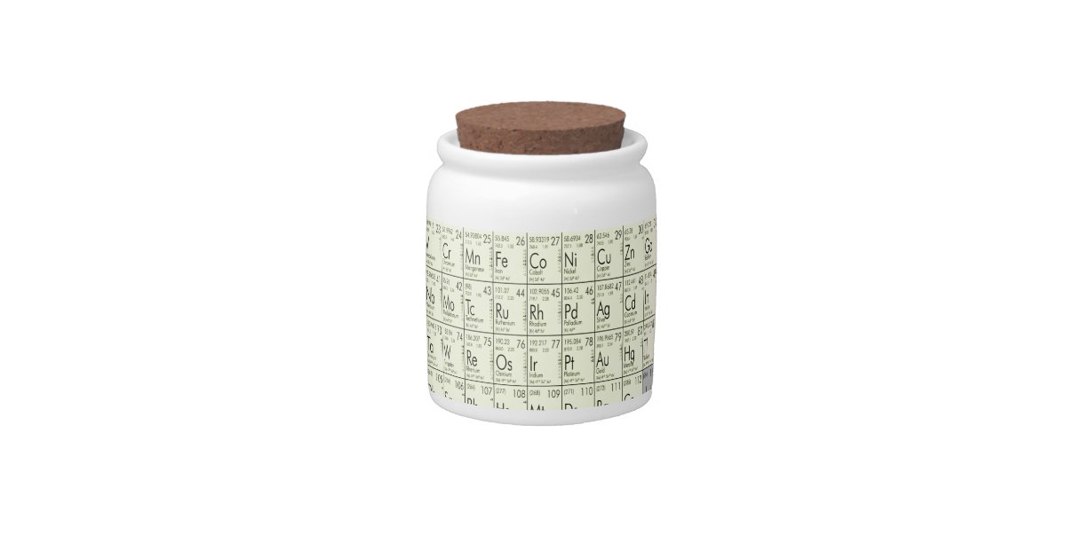 Periodic table of elements candy jar | Zazzle