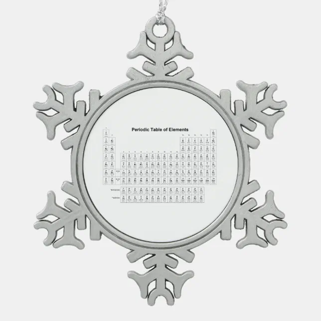 Periodic Table of Elements Chemistry Chart Science Snowflake Pewter ...