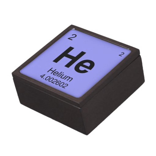 Periodic Table of Elements (Helium) Keepsake Box | Zazzle