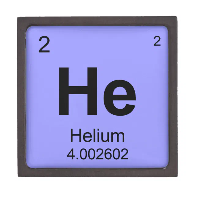 Periodic Table of Elements (Helium) Keepsake Box | Zazzle