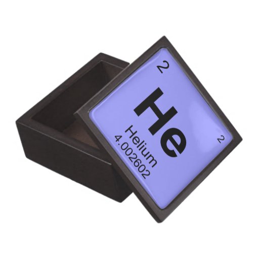 Periodic Table of Elements (Helium) Keepsake Box | Zazzle