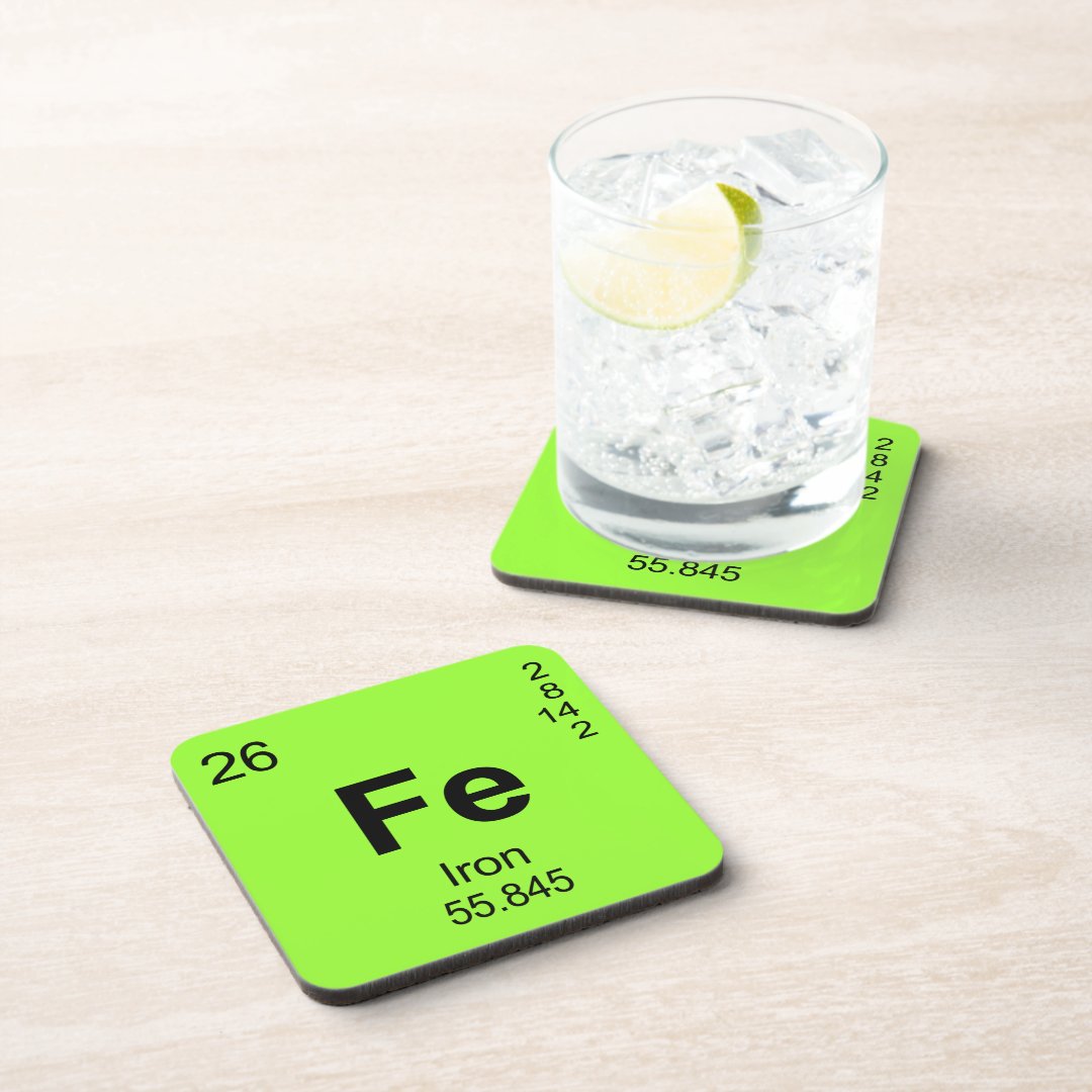 Periodic Table of Elements (Iron) Coaster | Zazzle
