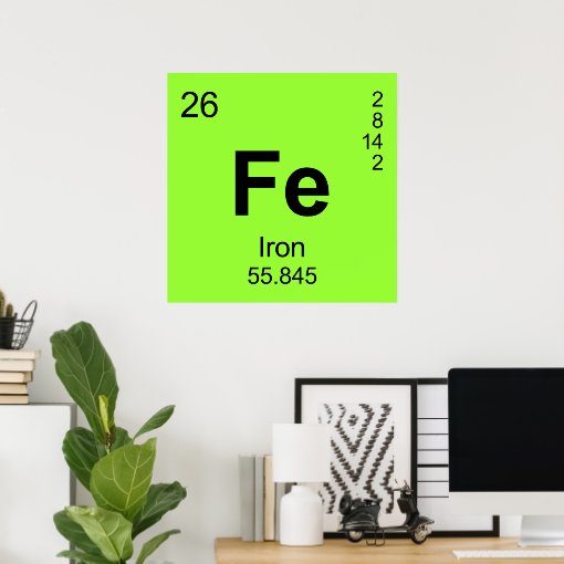Periodic Table of Elements (Iron) Poster | Zazzle