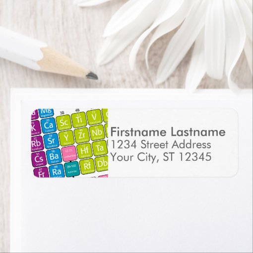 Periodic Table of Elements Label | Zazzle