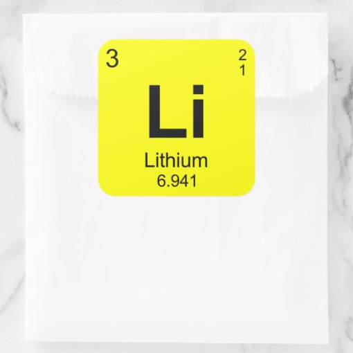 Periodic Table of Elements (Lithium) Square Sticker | Zazzle
