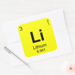 Periodic Table of Elements (Lithium) Square Sticker | Zazzle