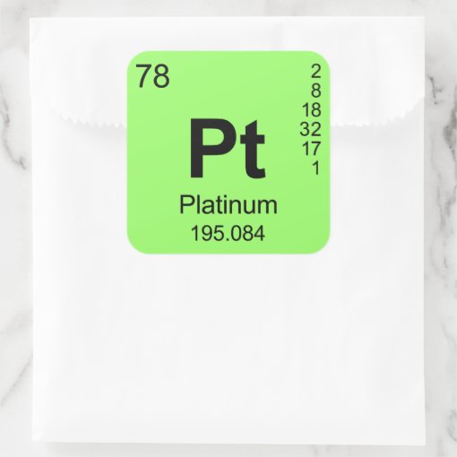 Periodic Table of Elements (Platinum) Square Sticker | Zazzle