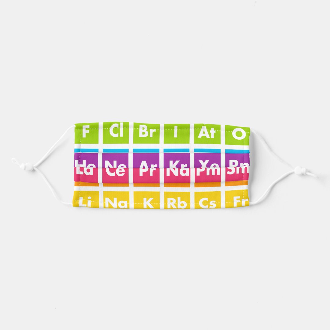 Periodic Table of Elements Science Face Mask | Zazzle