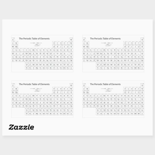 Periodic Table of Elements Stickers | Zazzle