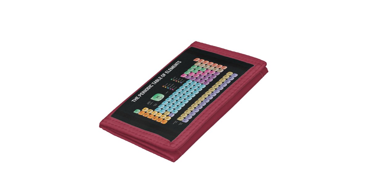 Periodic table of elements trifold wallet | Zazzle