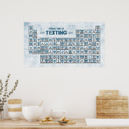 Periodic Table of Texting (Blue) Poster | Zazzle