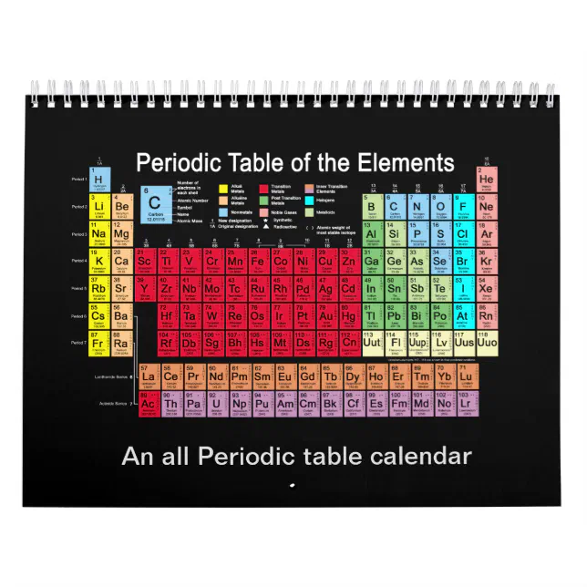 Periodic Table of the Elements Calendar | Zazzle