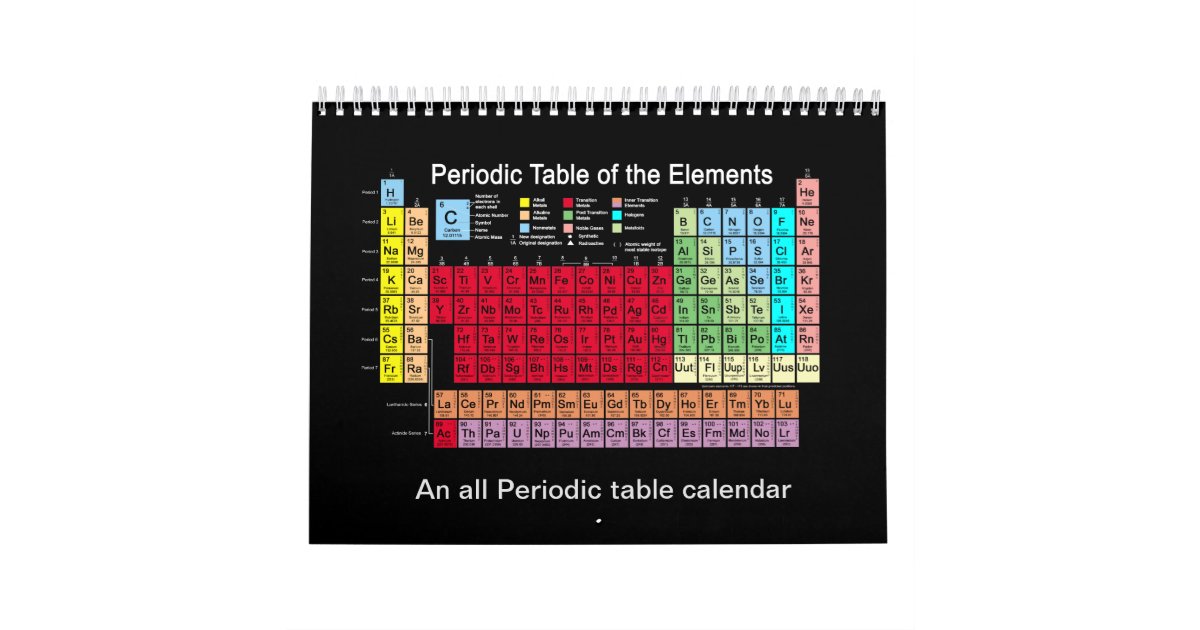 Periodic Table of the Elements Calendar | Zazzle