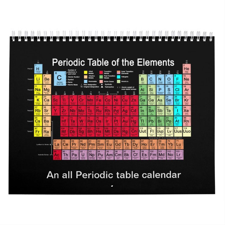 Periodic Table of the Elements Calendar | Zazzle