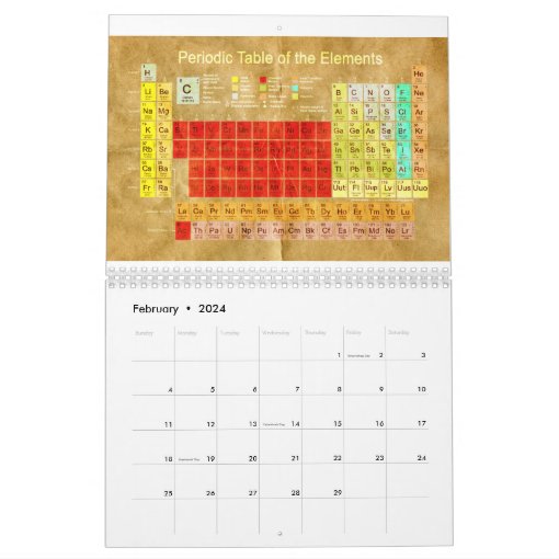 Periodic Table of the Elements Calendar | Zazzle