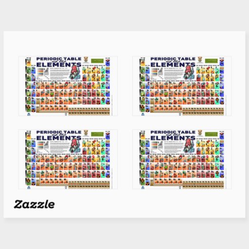 Periodic Table of the Elements Rectangular Sticker | Zazzle
