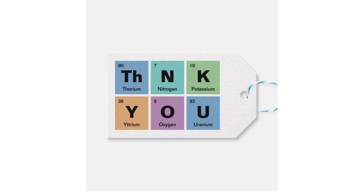 Periodic Table of the Elements Wedding Gift Tags | Zazzle