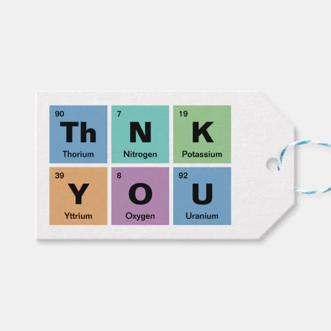 Periodic Table of the Elements Wedding Gift Tags | Zazzle