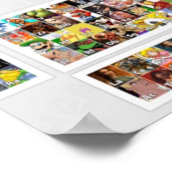 Periodic Table of Video Game Characters Poster | Zazzle