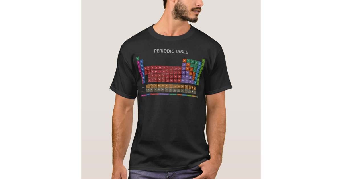 Periodic Table T-shirt (Dark) | Zazzle