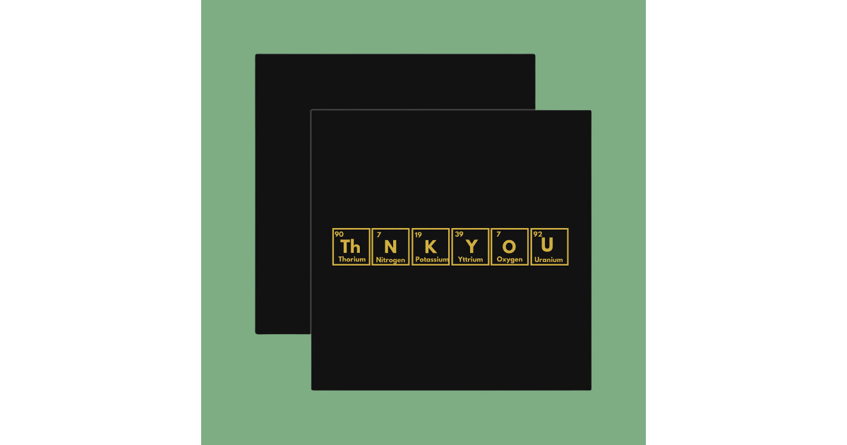 Periodic table Thank you card | Zazzle