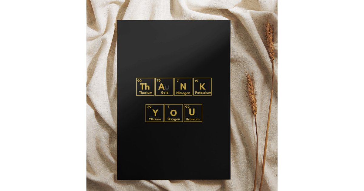 Periodic Table Thank you card | Zazzle