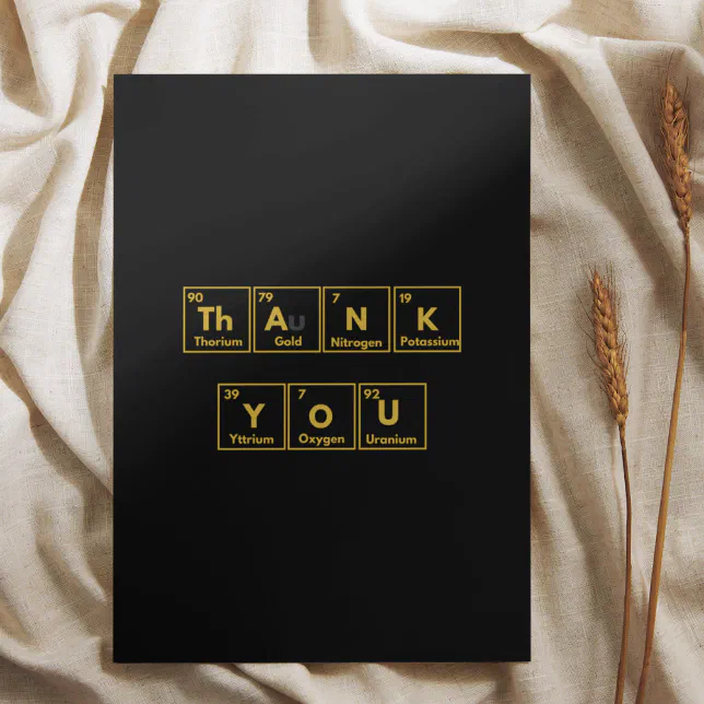 Periodic Table Thank you card | Zazzle
