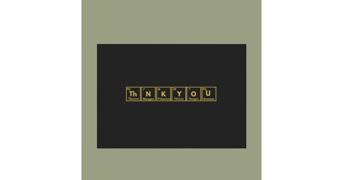 Periodic table Thank you card | Zazzle