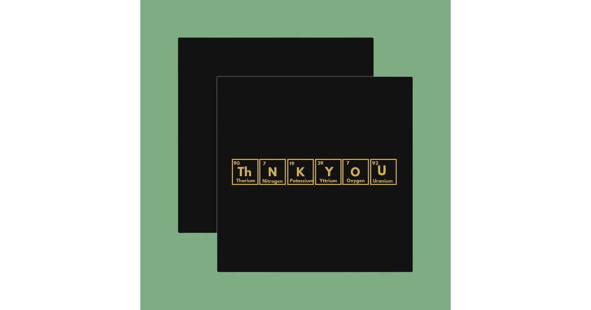 Periodic table Thank you card | Zazzle