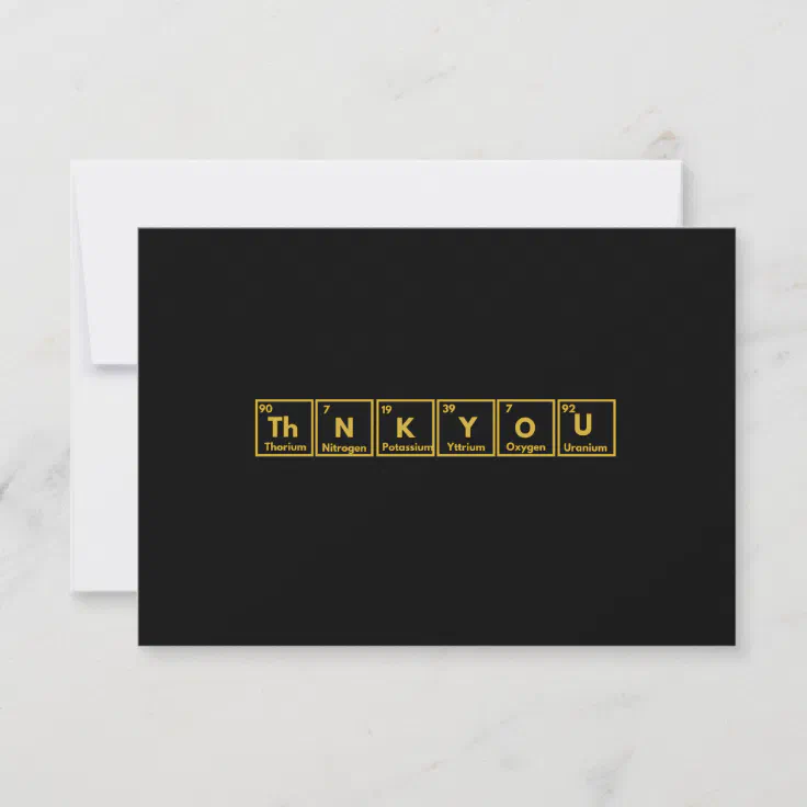 Periodic table Thank you card | Zazzle