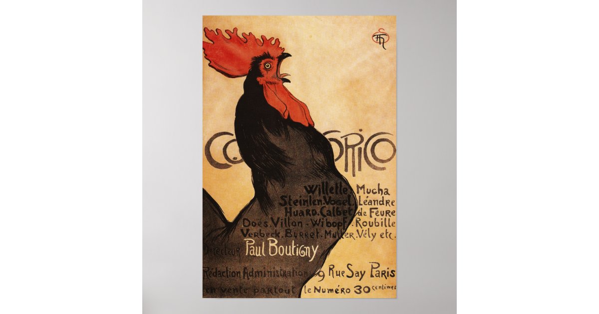 Periodical Cocorico Rooster Promotional Poster | Zazzle