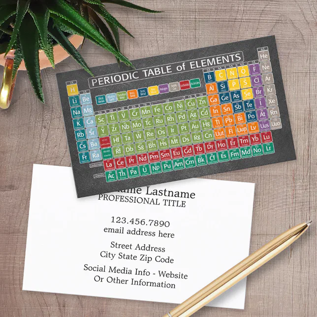 Periodically Periodic Table of Elements Chalkboard Business Card | Zazzle