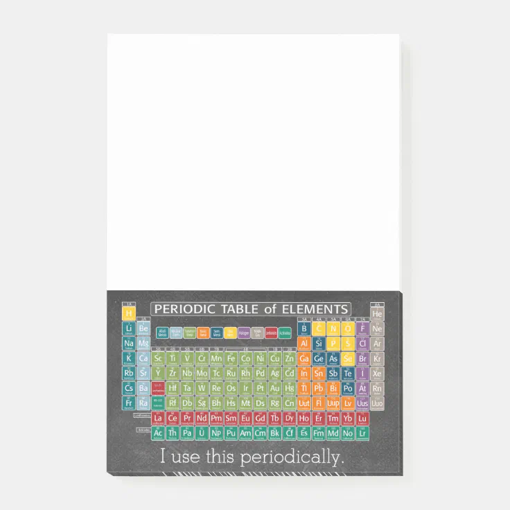 Periodically Periodic Table of Elements Chalkboard Post-it Notes | Zazzle