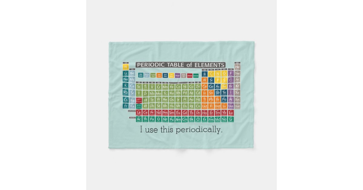 Periodically Periodic Table of Elements Fleece Blanket | Zazzle