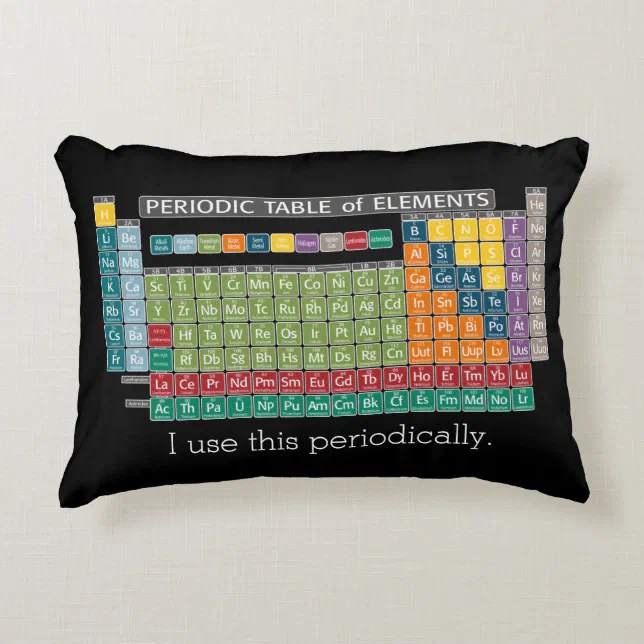 Periodically Periodic Table of Elements - Students Decorative Pillow ...